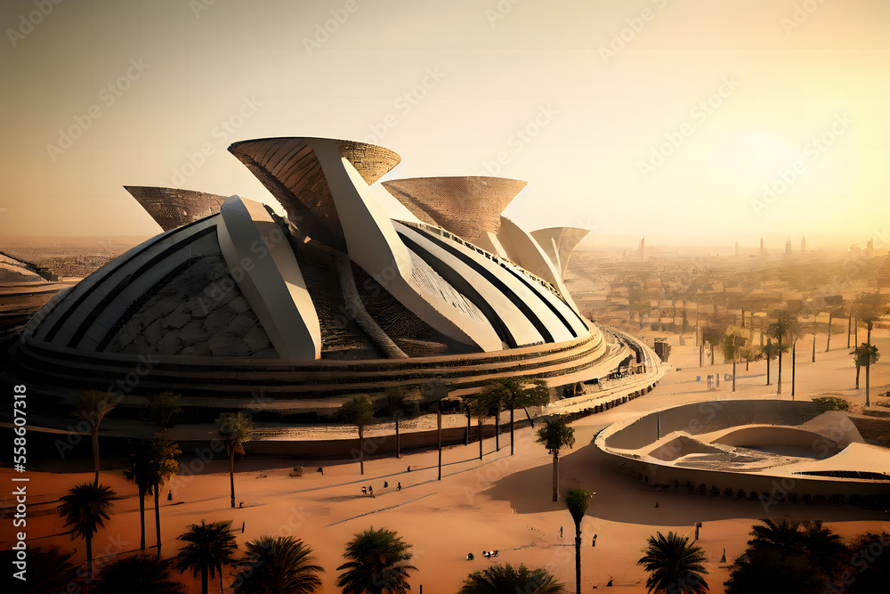 A futuristic stadium was built in the heart of Saudi Arabia, with the ...