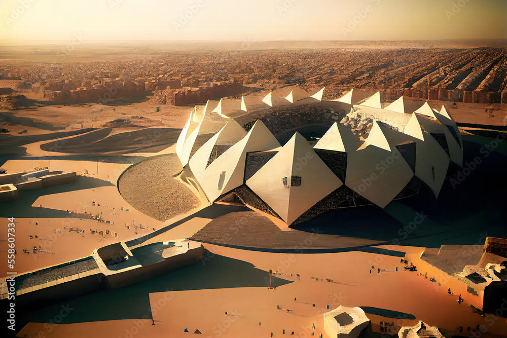 A futuristic stadium was built in the heart of Saudi Arabia, with the ...
