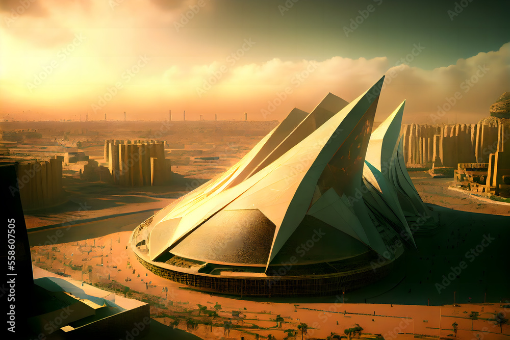 A futuristic stadium was built in the heart of Saudi Arabia, with the ...