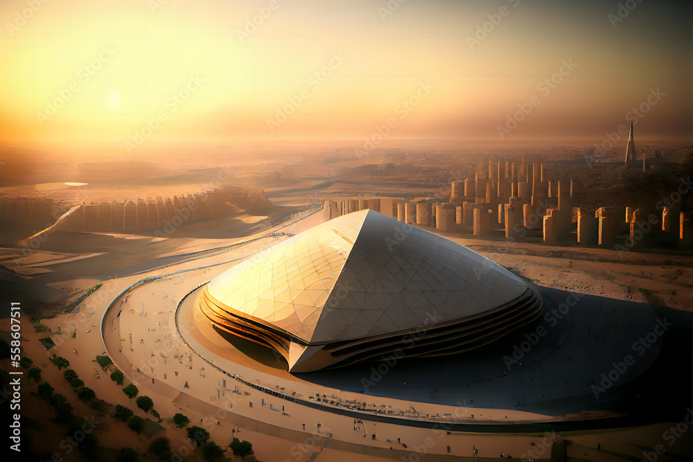 A futuristic stadium was built in the heart of Saudi Arabia, with the ...