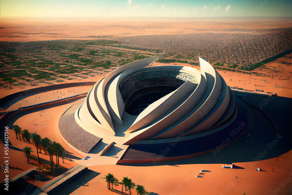 A futuristic stadium was built in the heart of Saudi Arabia, with the ...