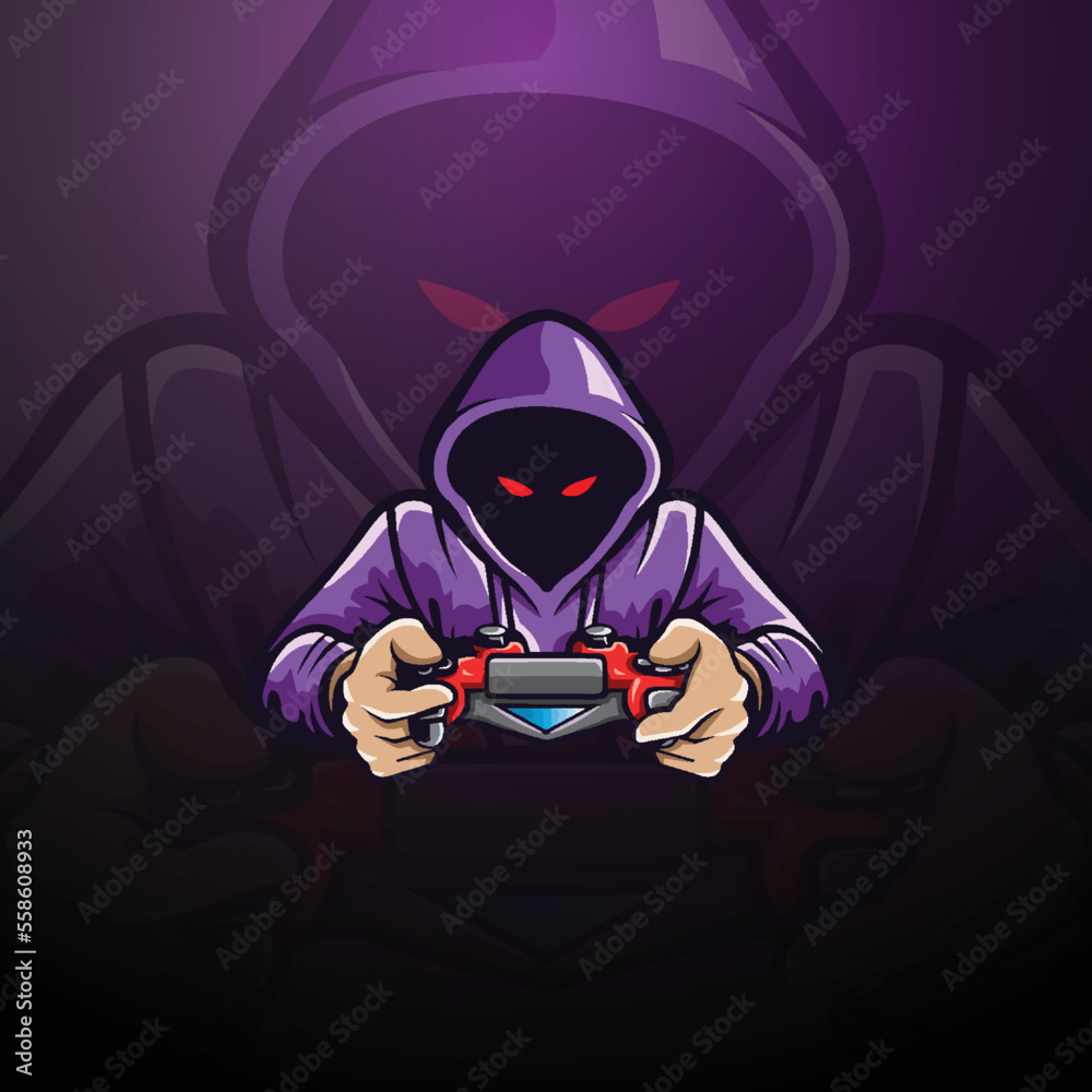 gamer mascot logo design vector illustration Stock Vector | Adobe Stock