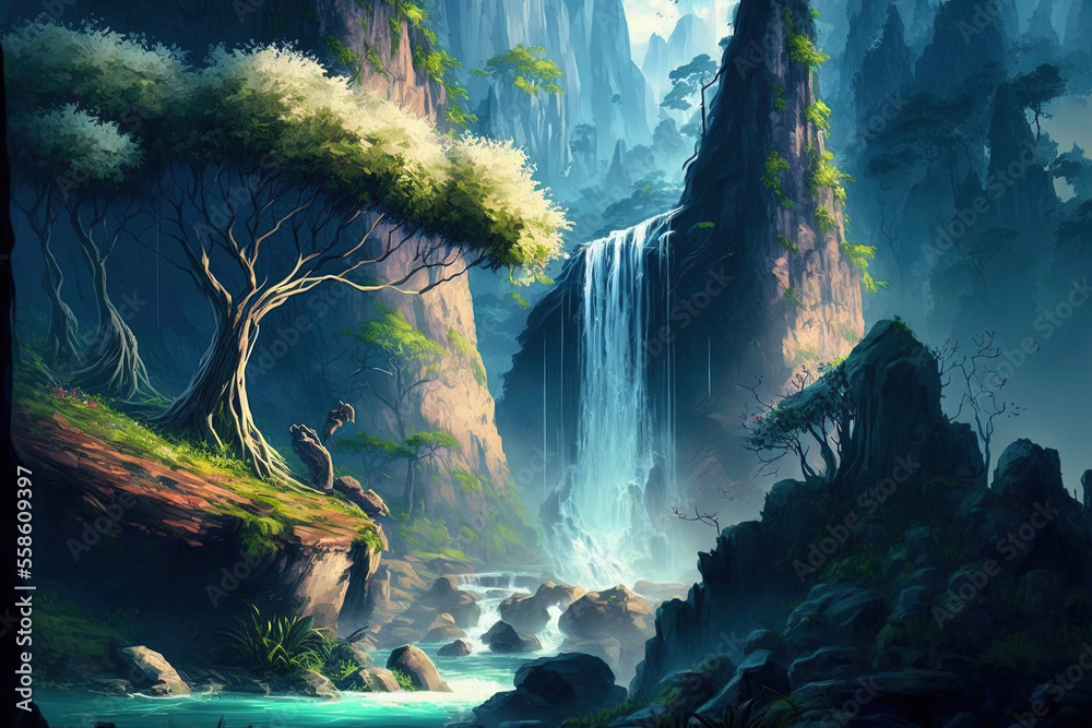 Waterfall Concept Art