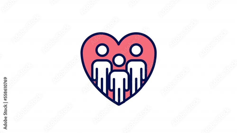 Animated community work color icon. Volunteering opportunity ...