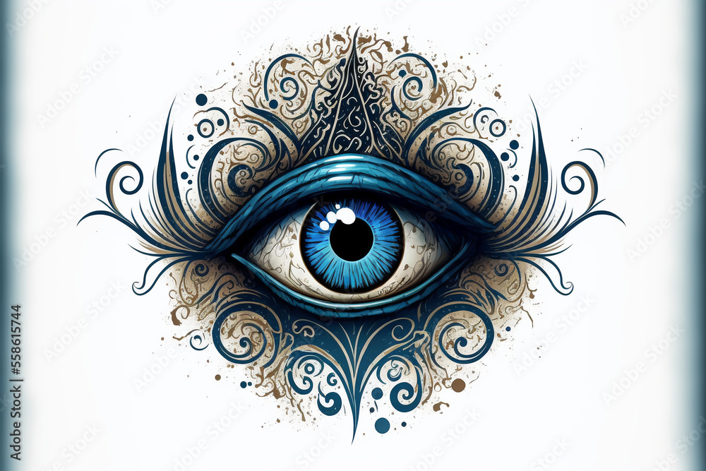 Evel eye tattoo design or idea. Drawing, illustration. Mystic and ...