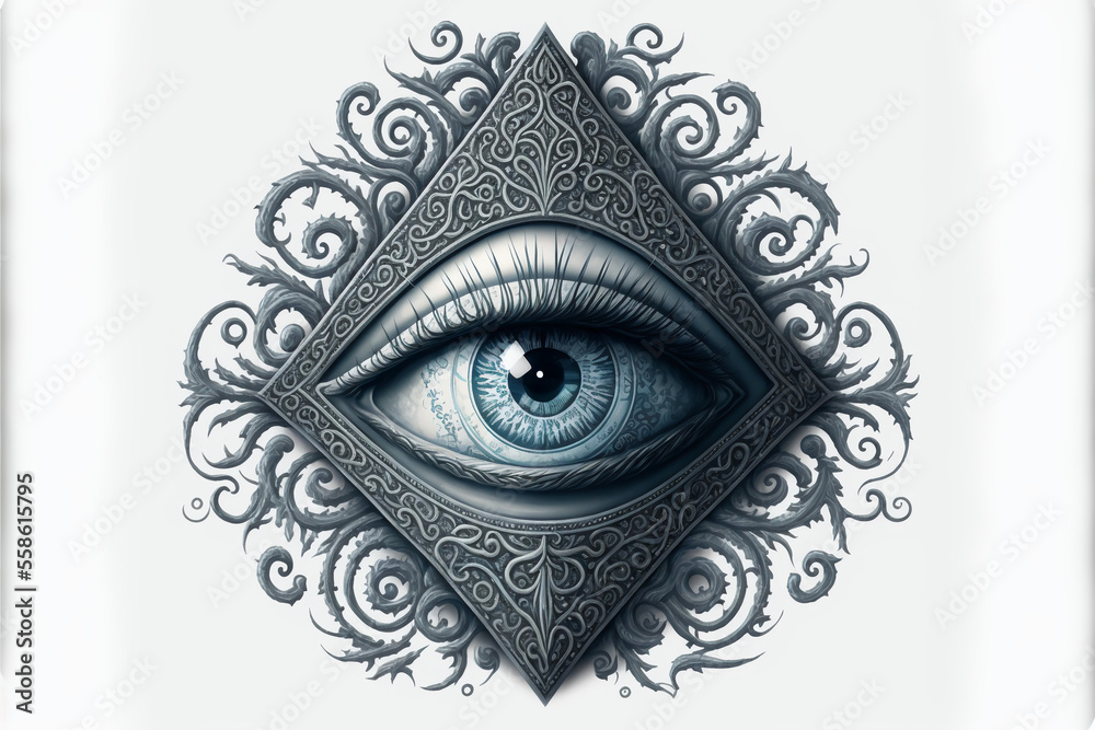 Evel eye tattoo design or idea. Drawing, illustration. Mystic and ...
