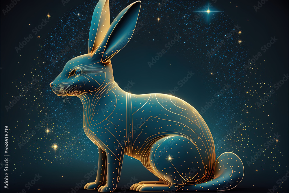 Year of the rabbit, rabbit elements, Chinese traditional style ...