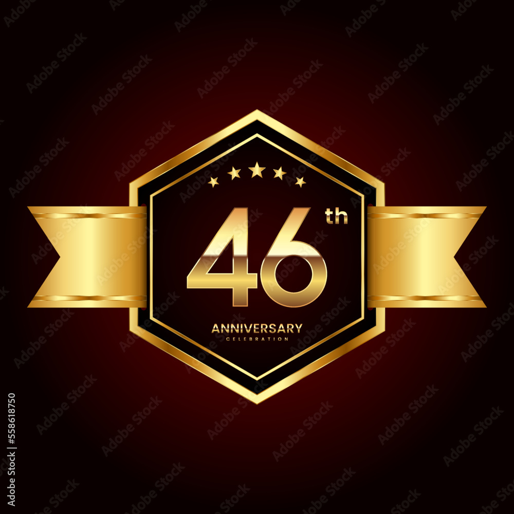 Logo design with emblem style for 46th anniversary celebration event ...