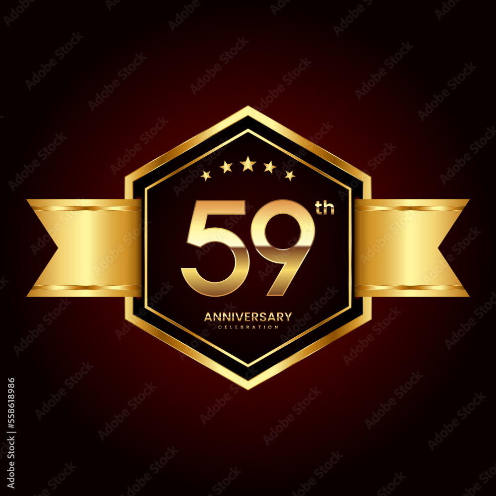 Logo design with emblem style for 59th anniversary celebration event ...