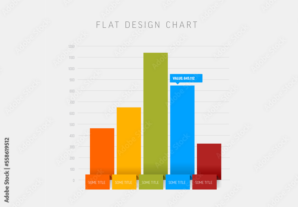 Infographic block chart report template with paper labels Stock ...
