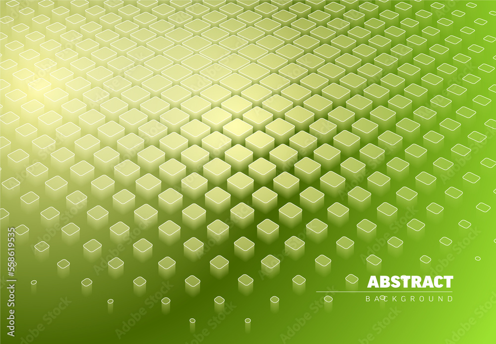 Abstract green background made from color cubes with place for your ...