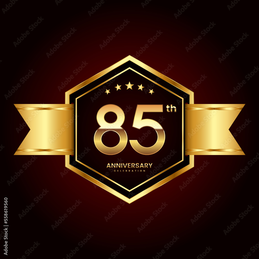 Logo design with emblem style for 85th anniversary celebration event ...
