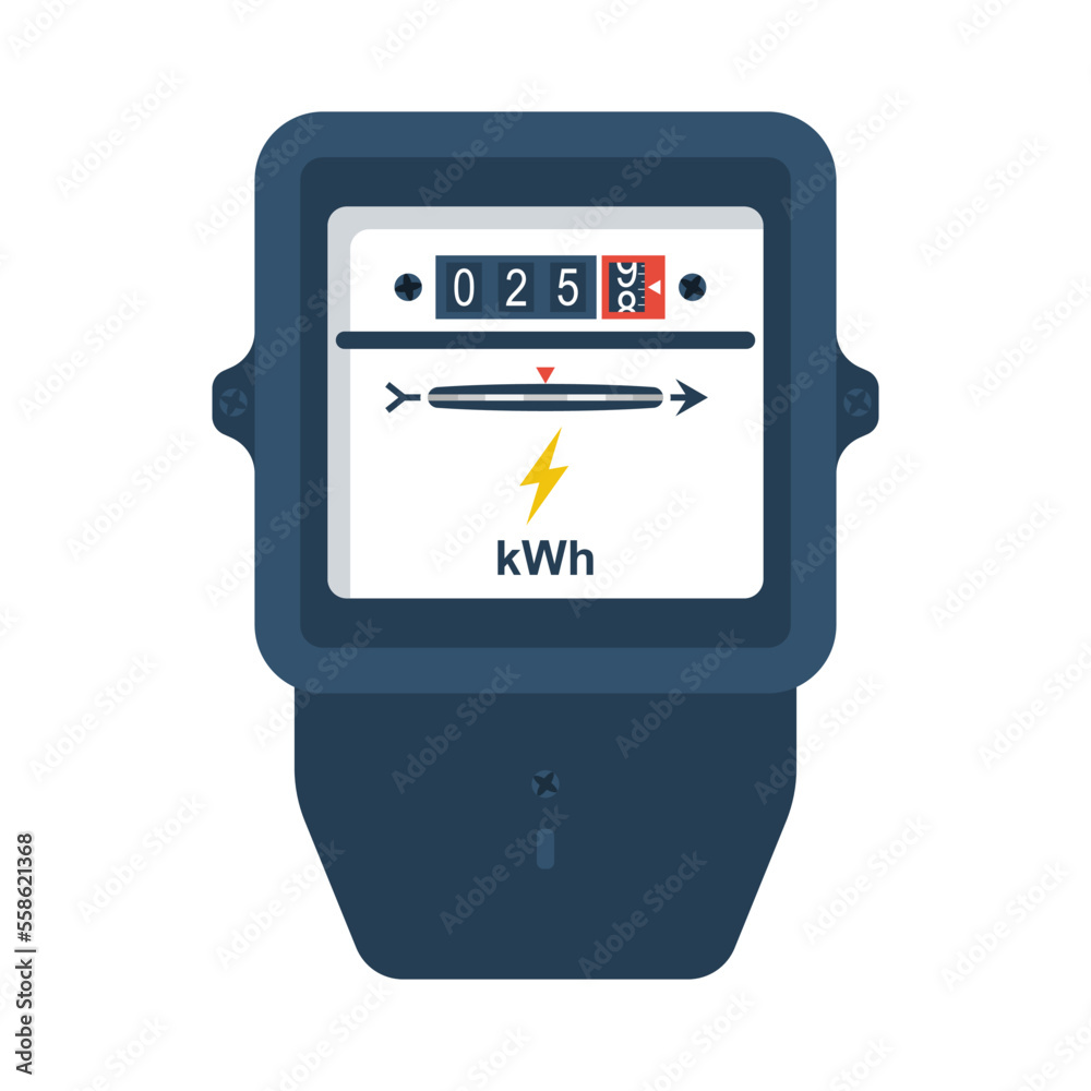 Electric power meter. Electricity counter. Energy meter. Vector ...
