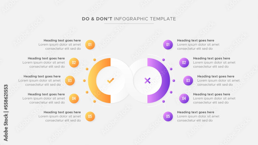Process Workflow Features Options Comparison Chart Diagram Circles Infographic Design Template