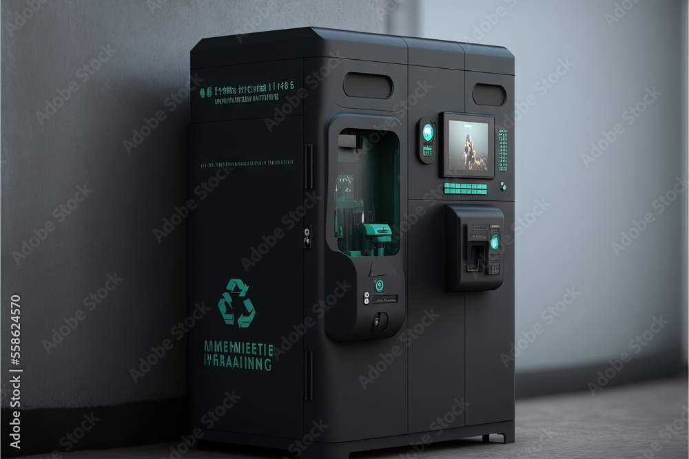 smart plastic recycling machine of the future illustration generative ...