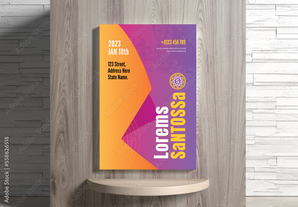 Colourful Abstract Event Signage For Conference Stock Template | Adobe ...