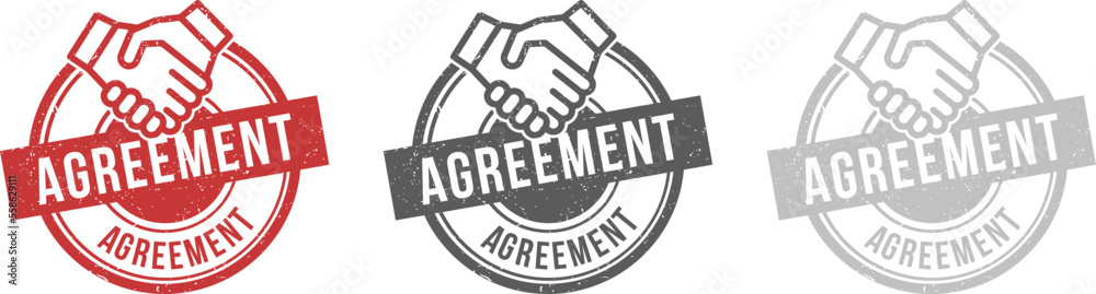 Handshake Agreement Badge Stamps. For Design, Presentation, Website or ...