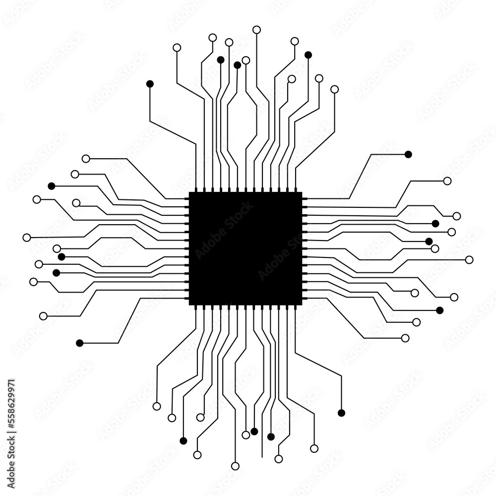 Abstract futuristic circuit board Illustration, Circuit board with ...