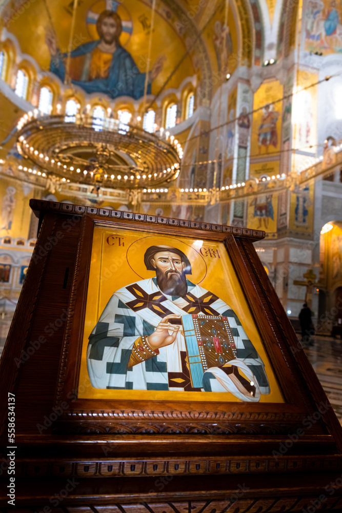 Foto Stock Belgrade, Serbia - December 20, 2022: Saint Sava icon at ...