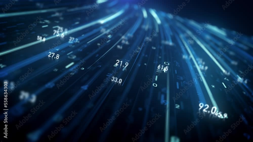 Big Data Digital Business Hi-tech Background/ 4k animation of an ...