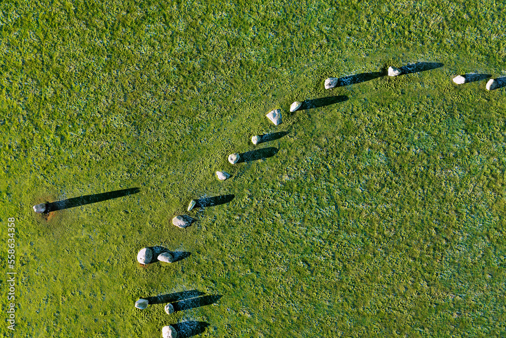 Long Meg and Her Daughters. Prehistoric Neolithic stone circle ...