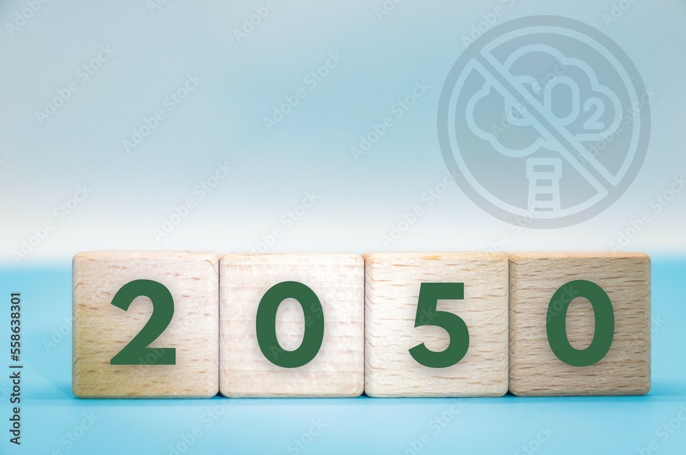 Net zero 2050 by carbon neutral concept. greenhouse gas emissions ...
