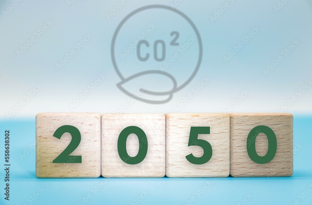 Net zero 2050 by carbon neutral concept. greenhouse gas emissions ...