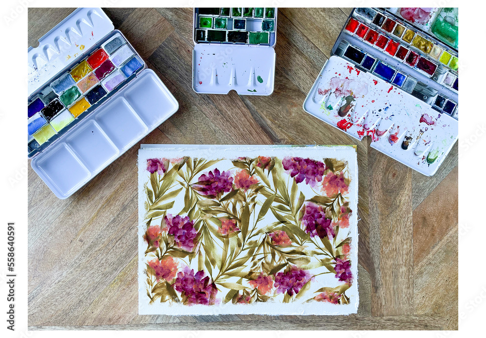 Block Watercolor Mockup Stock Template | Adobe Stock