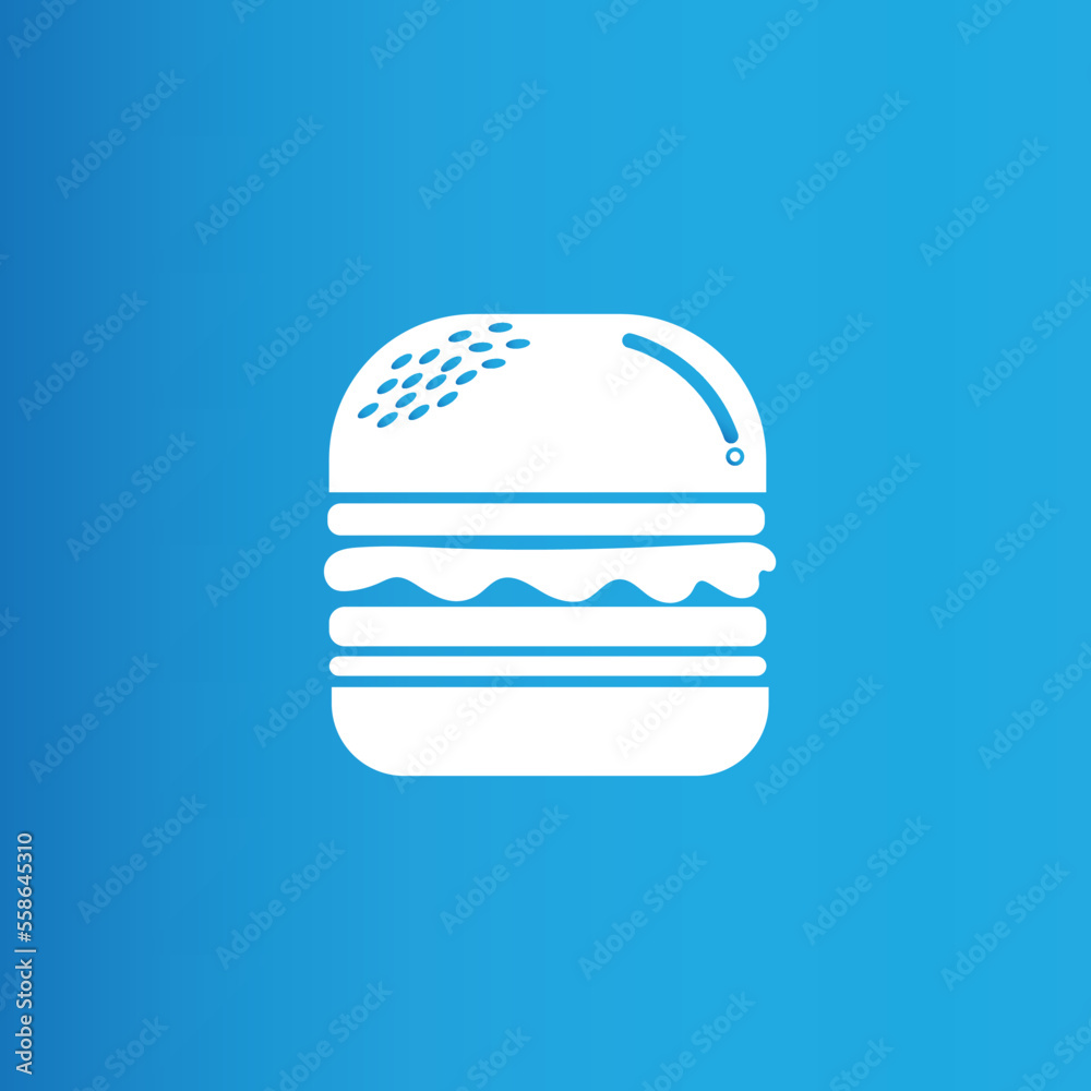 Hamburger icon logo design with blue gradient background Stock Vector ...