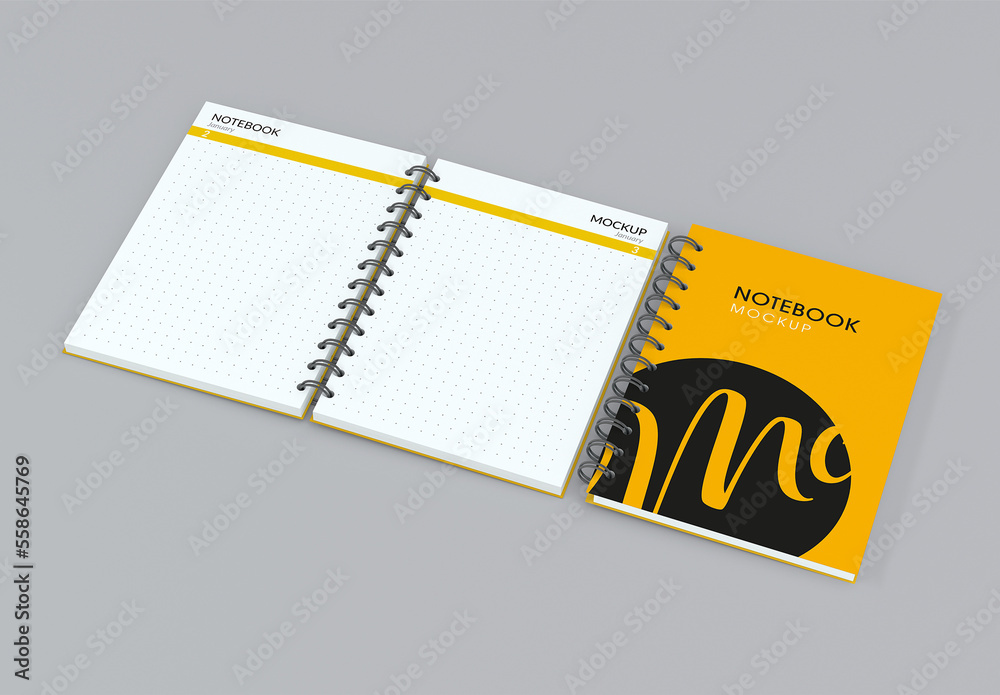 Open and Close Notebook Mockup Stock Template | Adobe Stock