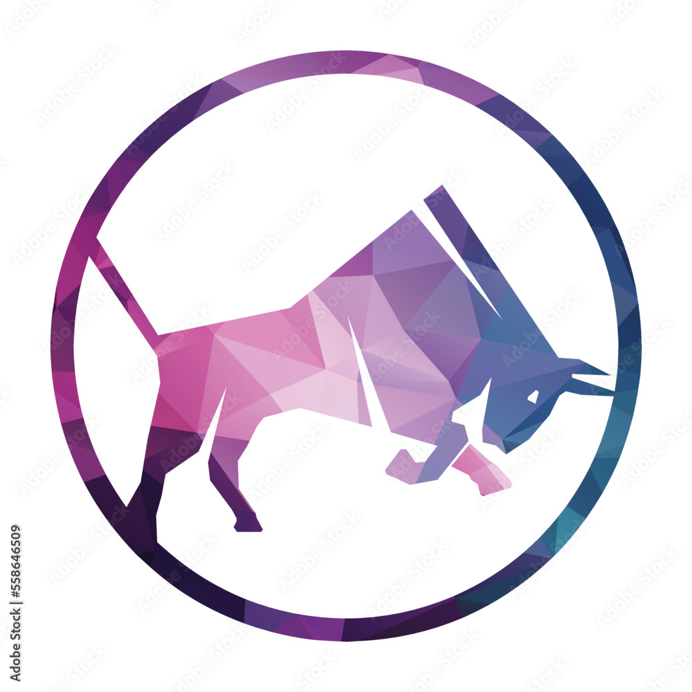 Bull butting logo design. Modern bull logo vector. Stock Vector | Adobe ...