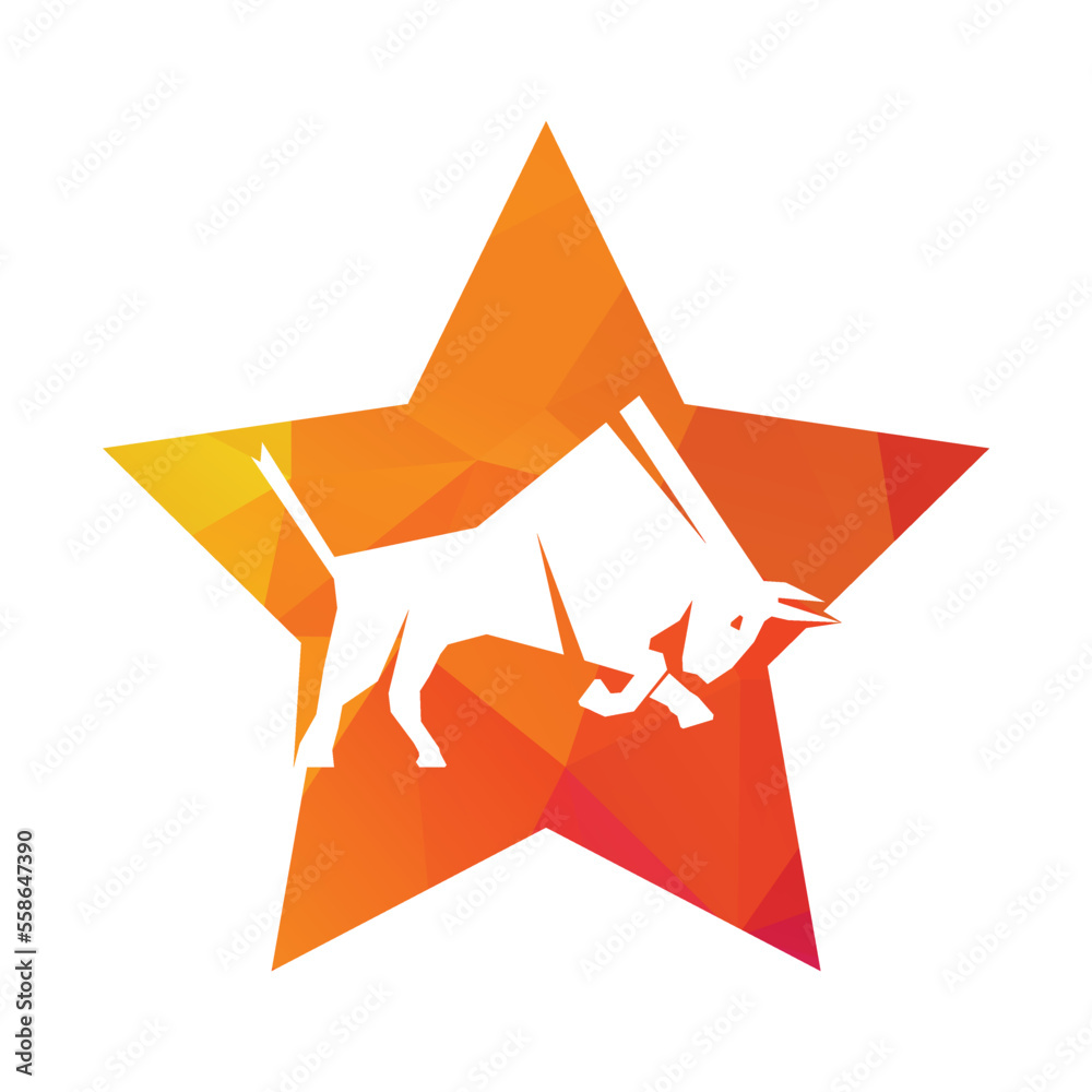 Bull butting logo design. Modern bull logo vector. Stock Vector | Adobe ...