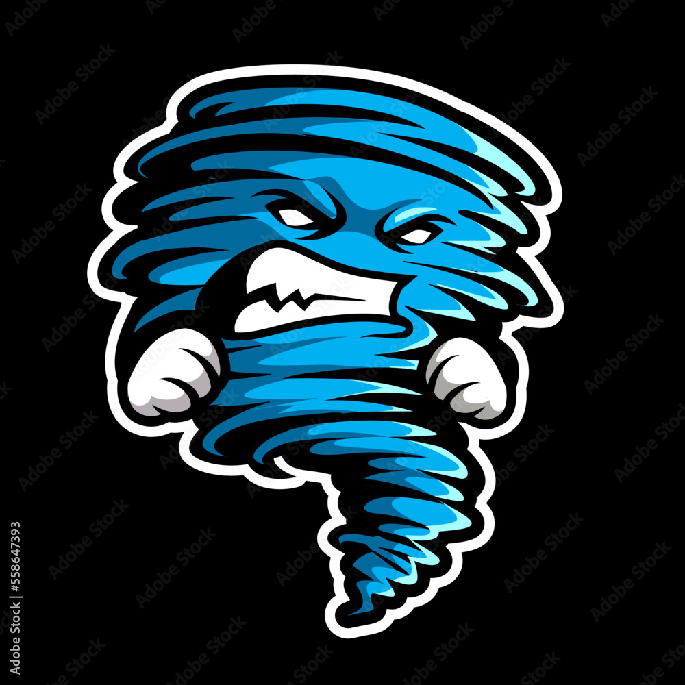Tornado mascot logo design vector with modern illustration concept ...