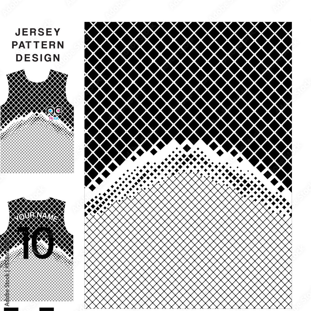 ornamen square concept vector jersey pattern template for printing or ...