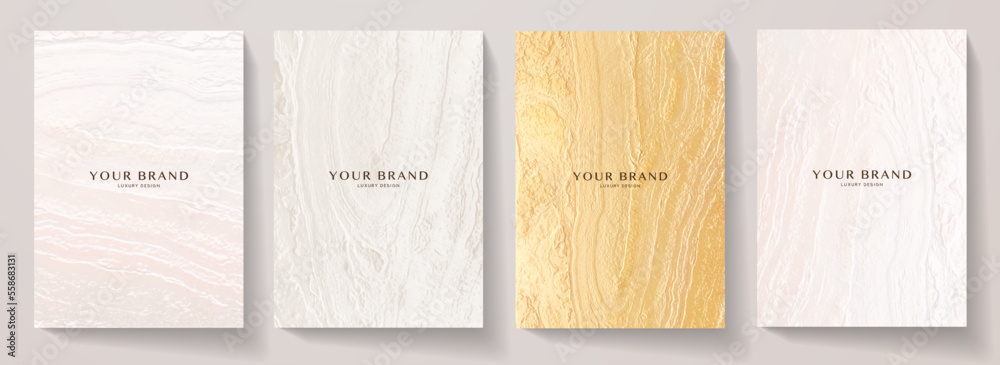 Modern cover design set. Luxury pink, silver, gold background with ...