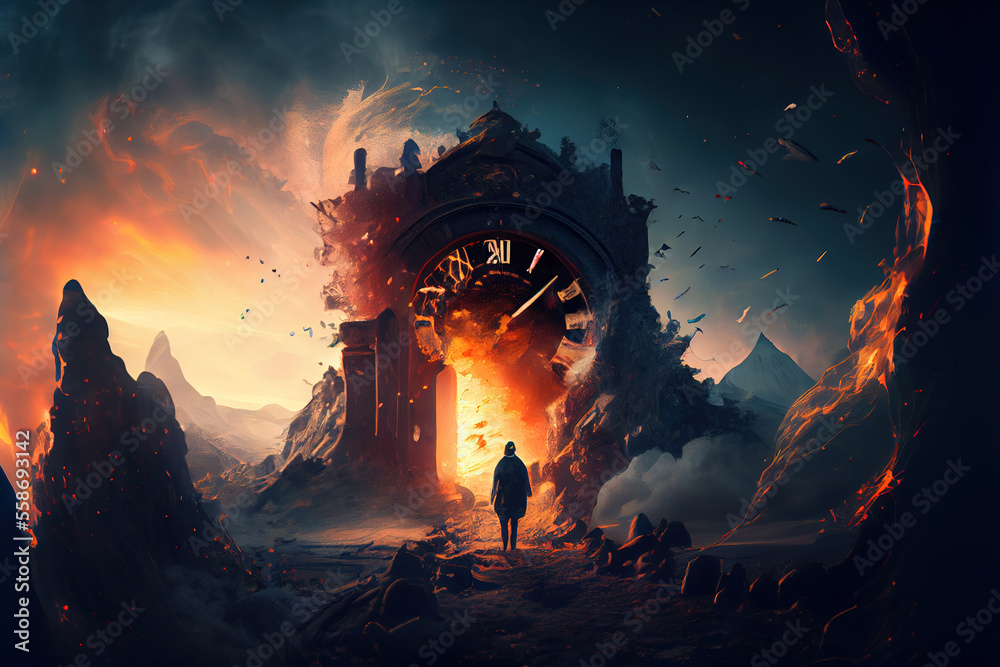 liminal space overtakes the unstoppable flow of time Stock Illustration ...