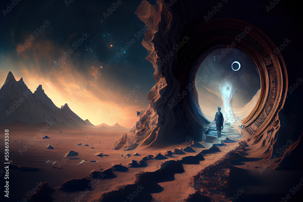 liminal space overtakes the unstoppable flow of time Stock Illustration ...