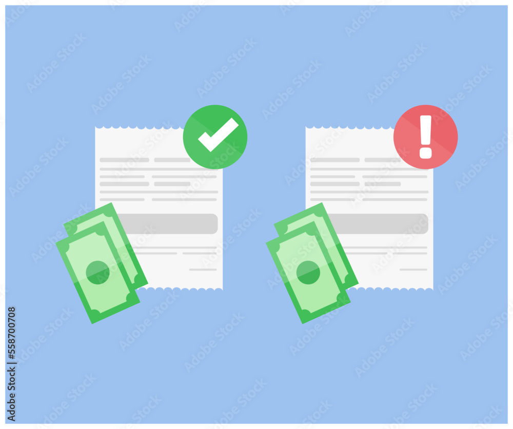 Cancel and approved payment icon logo design. Approved, failure money ...