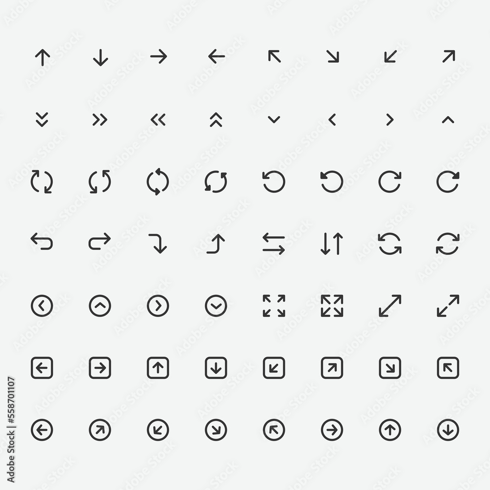 Arrow set vector icon. Set of arrow icon symbol. Arrow vector ...