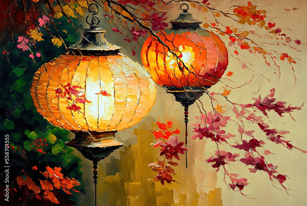 Chinese New Year Oil Painting