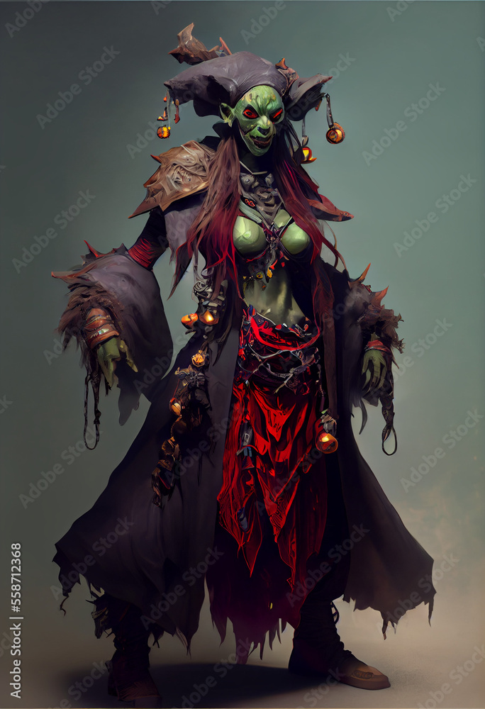 Orc Wizard Woman - generative ai Stock Illustration | Adobe Stock