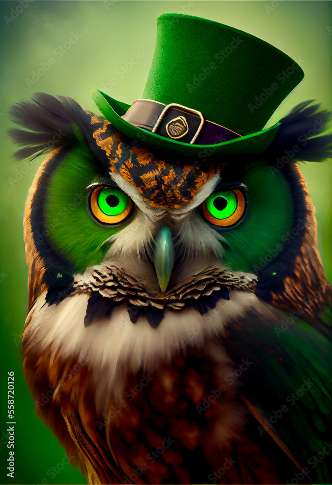 Generative AI abstract render of an ireland themed illustration of an ...