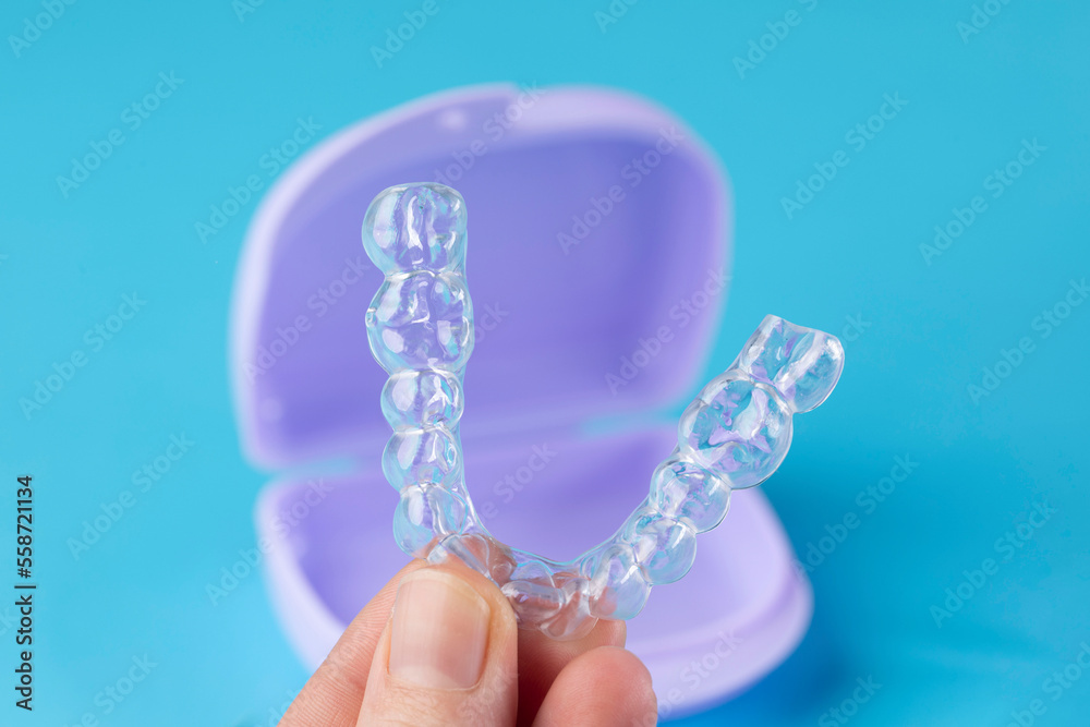 dental hygiene, orthodontic treatment, occlusal splint Stock Photo ...