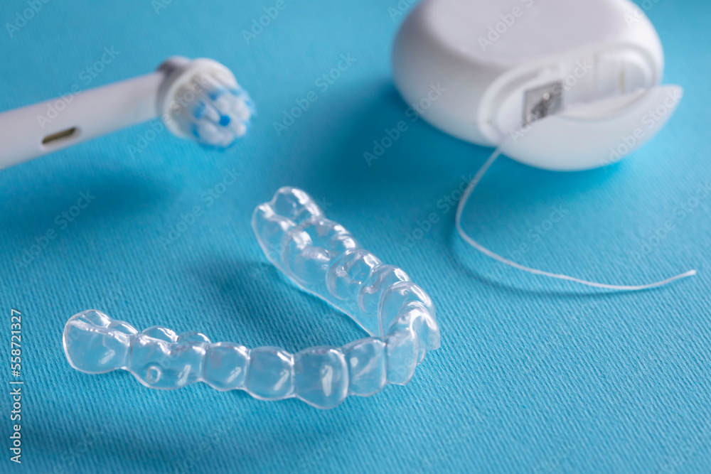 dental hygiene, orthodontic treatment, occlusal splint Stock Photo ...