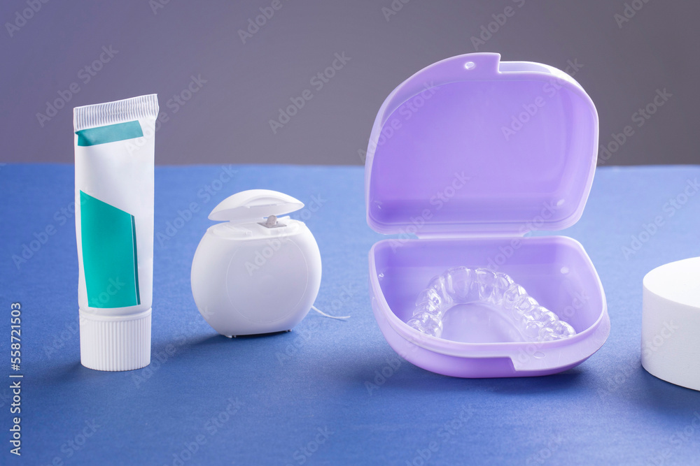 dental hygiene, orthodontic treatment, occlusal splint Stock Photo ...