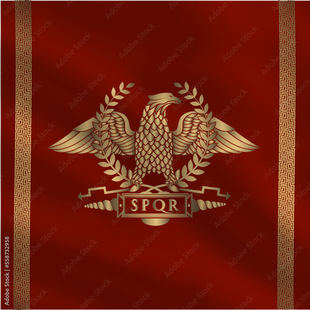 Roman flag with golden eagle Stock Vector | Adobe Stock