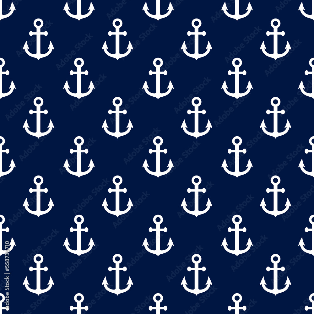 Anchor seamless pattern. Anchors texture. Repeating symbol boat or ship ...