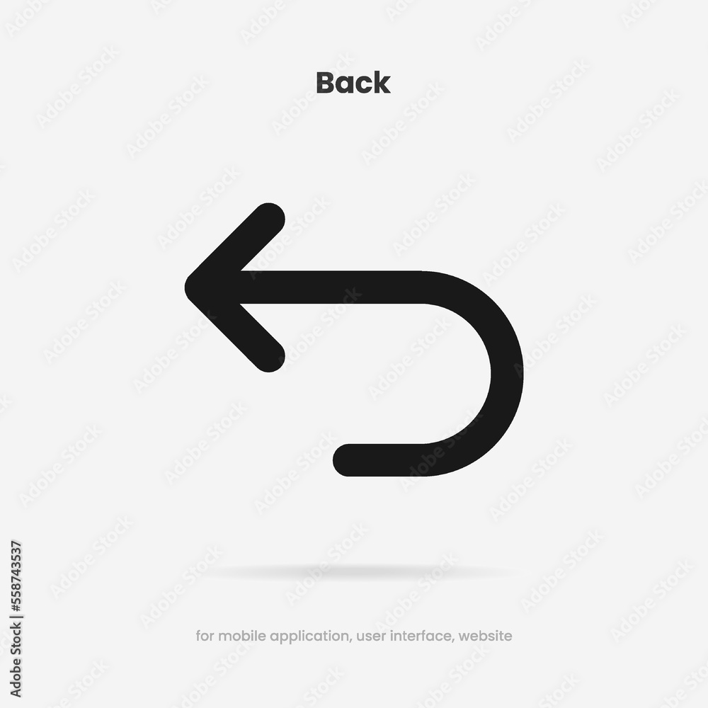 Arrow back icon. Previous direction symbol. Icon arrow symbol. Left ...