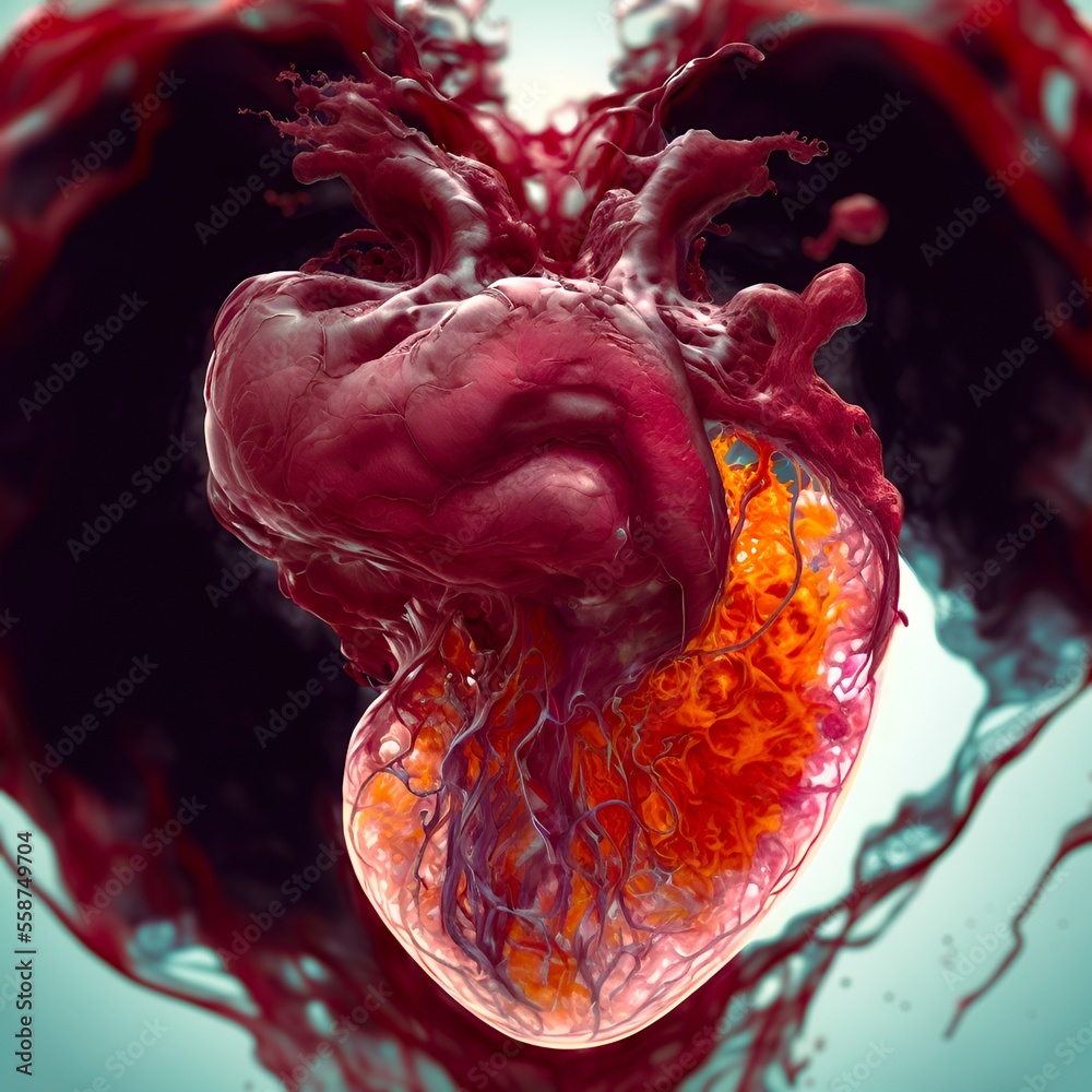 Different stages of development of the human heart, the beginning of ...