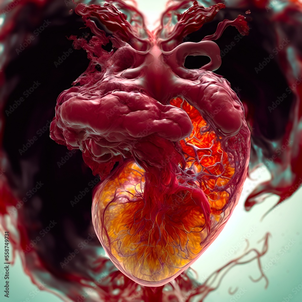 Different stages of development of the human heart, the beginning of ...